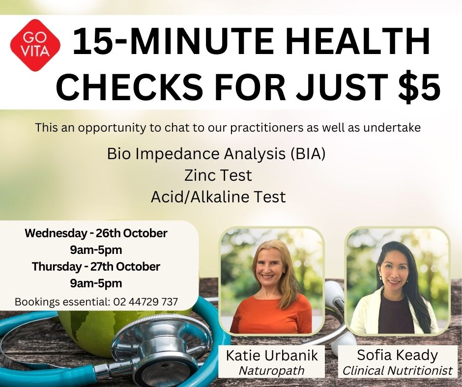 15-Minute Health Checks for $5 | Go Vita Batemans Bay