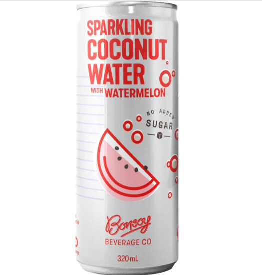 Bonsoy Sparkling Coconut Water Watermelon 320ml | Go Vita Batemans Bay